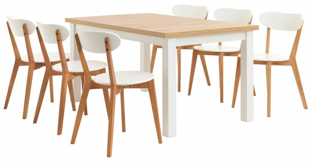 Dining table MARKSKEL 150x193 white/oak color - JYSK