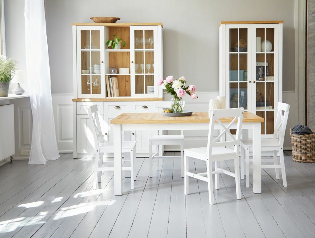 Display cabinet MARKSKEL 2door white/oak - JYSK