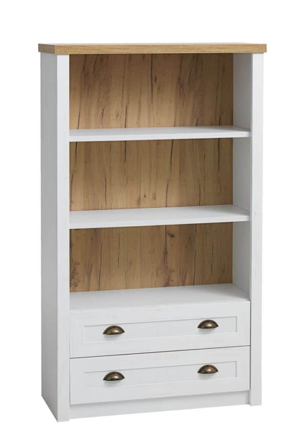 Bookcase MARKSKEL 2 drawers white/oak - JYSK