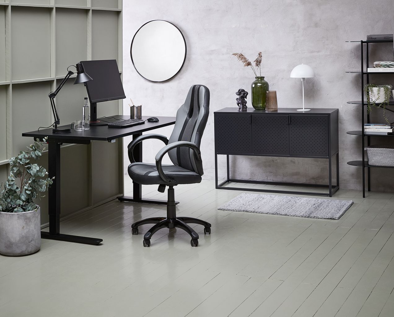 Height adj. desk SLANGERUP 80x160 black - JYSK