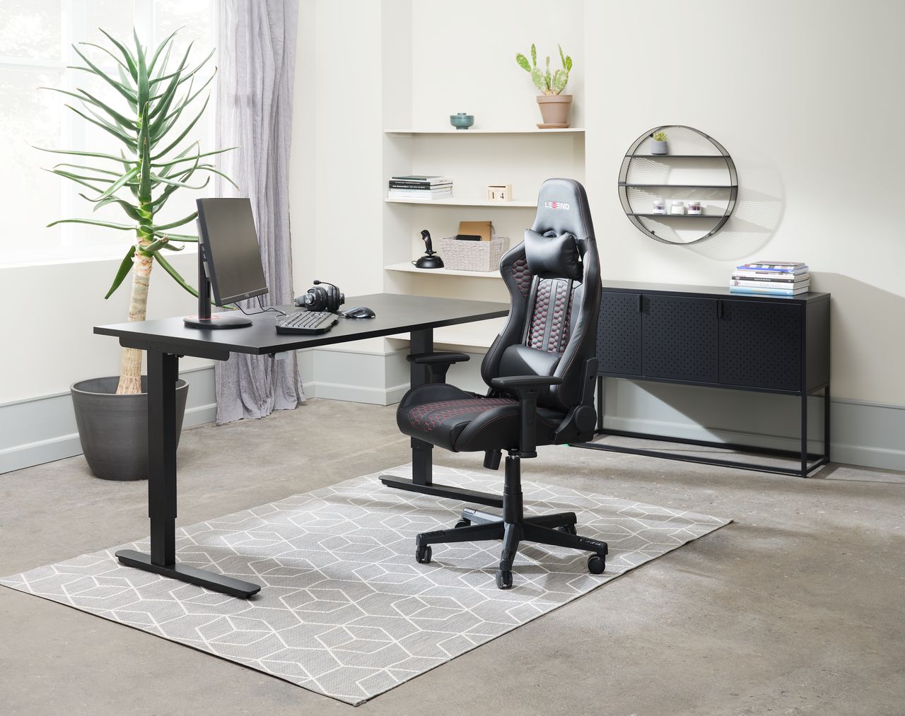 Height adj. desk SLANGERUP 80x160 black - JYSK