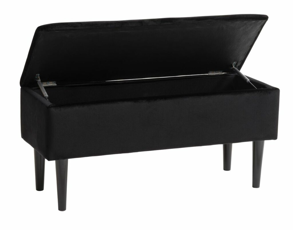 Bench BADSTED w/storage velvet black - JYSK
