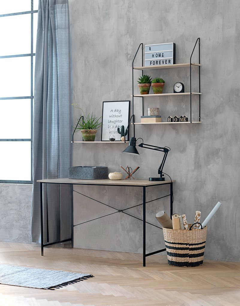 Desk VANDBORG 60x120 oak/black - JYSK