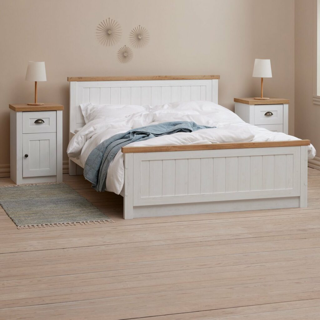 Bedside table MARKSKEL 1 draw. white/oak - JYSK