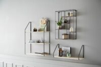 Wall shelf HEJLSMINDE black/natural - JYSK
