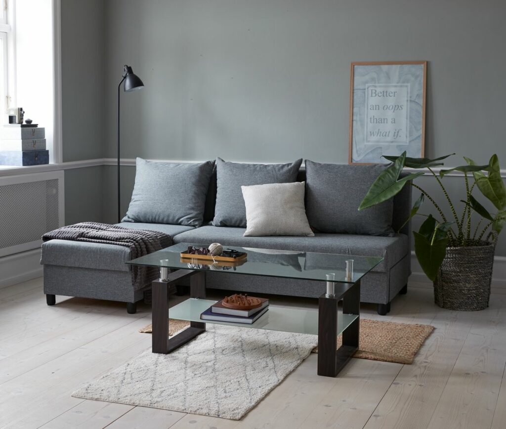 Coffee table NYBORG 60x110 metal/glass - JYSK