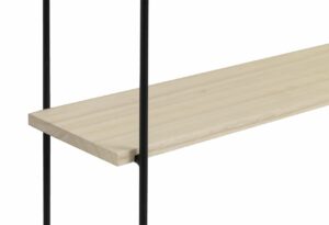 Wall shelf HEJLSMINDE 6 shel. black/nat. - JYSK