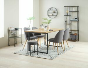 Shelving unit TRAPPEDAL 7 shel.oak/black - JYSK