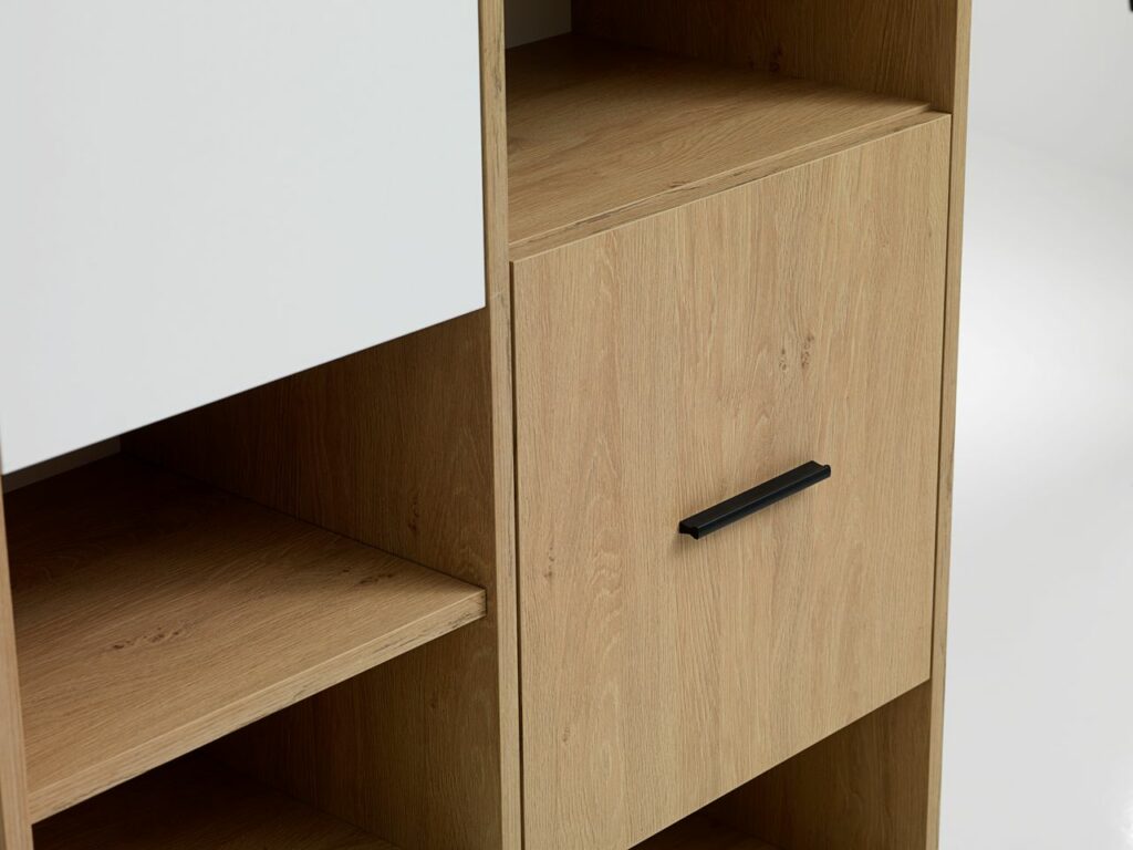 Bookcase BILLUND 3 doors white/oak - JYSK