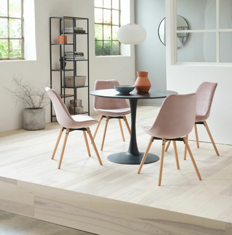 Shelving unit TRAPPEDAL 7 shel.oak/black - JYSK