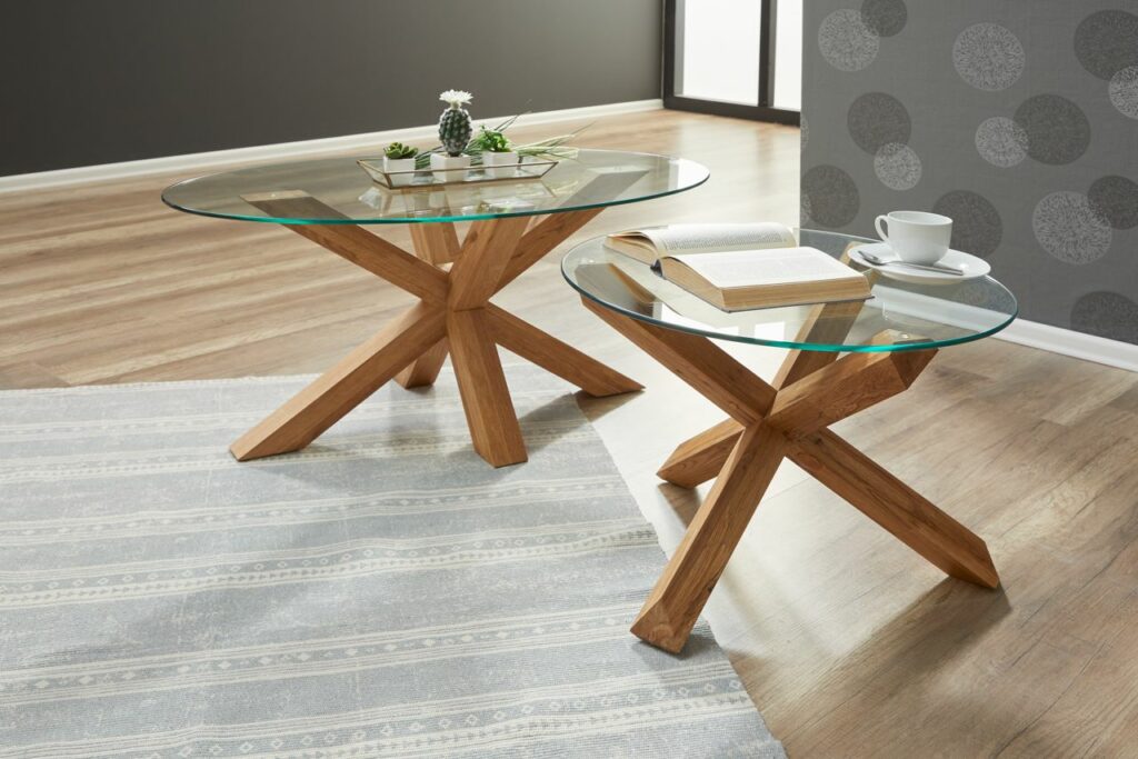 Coffee table AGERBY 60x100 glass/oak - JYSK
