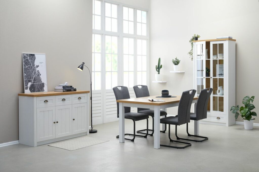 Display cabinet MARKSKEL 2door white/oak - JYSK