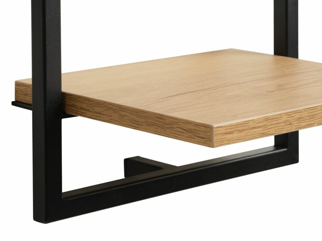 Wall shelf TRAPPEDAL 2 pcs/pk oak color/black - JYSK