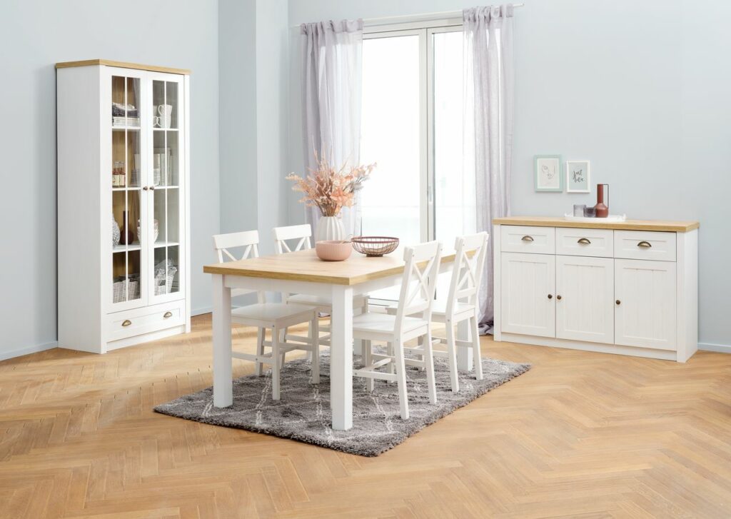 Display cabinet MARKSKEL 2door white/oak - JYSK