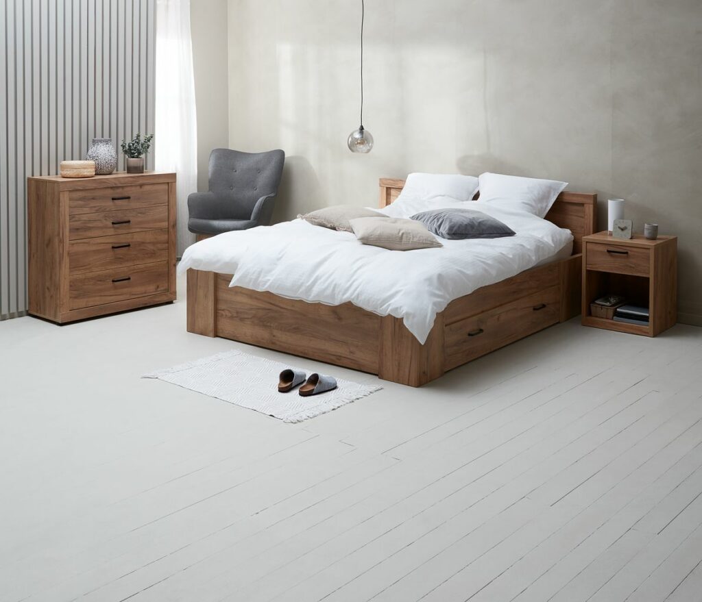 Bedside table LINTRUP 1 drawer oak - JYSK