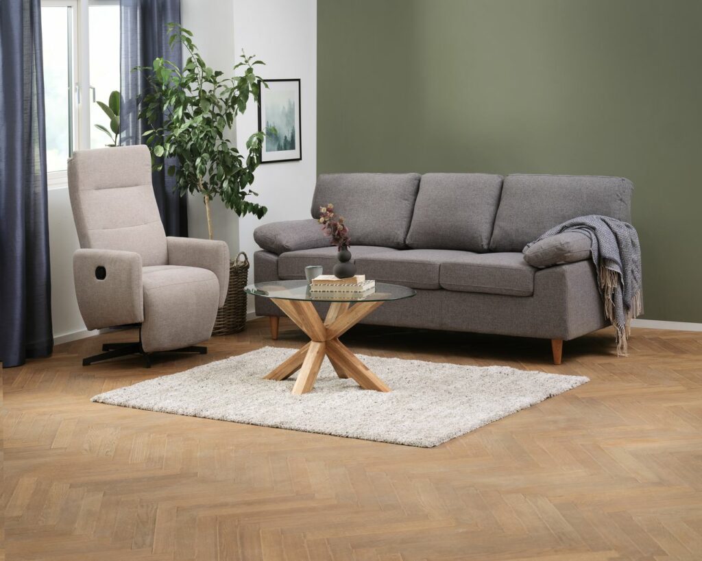 Coffee table AGERBY 60x100 glass/oak - JYSK