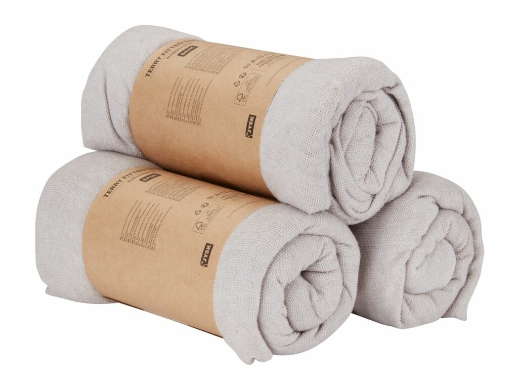 Terry Fitted sheet TINDRA 180x200x30 grey - JYSK