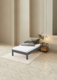 Bedside table TRAPPEDAL 1 draw oak/black - JYSK