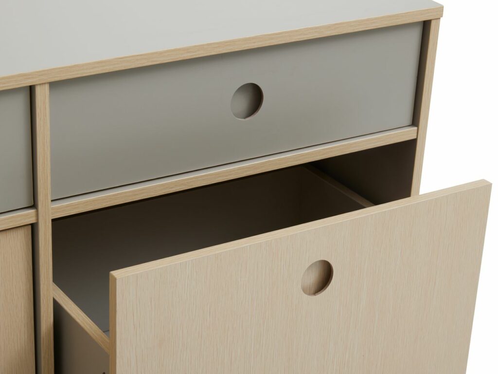 3+3 drawer chest ANNISSE grey/natural - JYSK