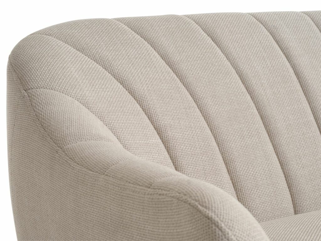 Sofa EGEDAL 2.5-seater beige fabric/oak colour - JYSK