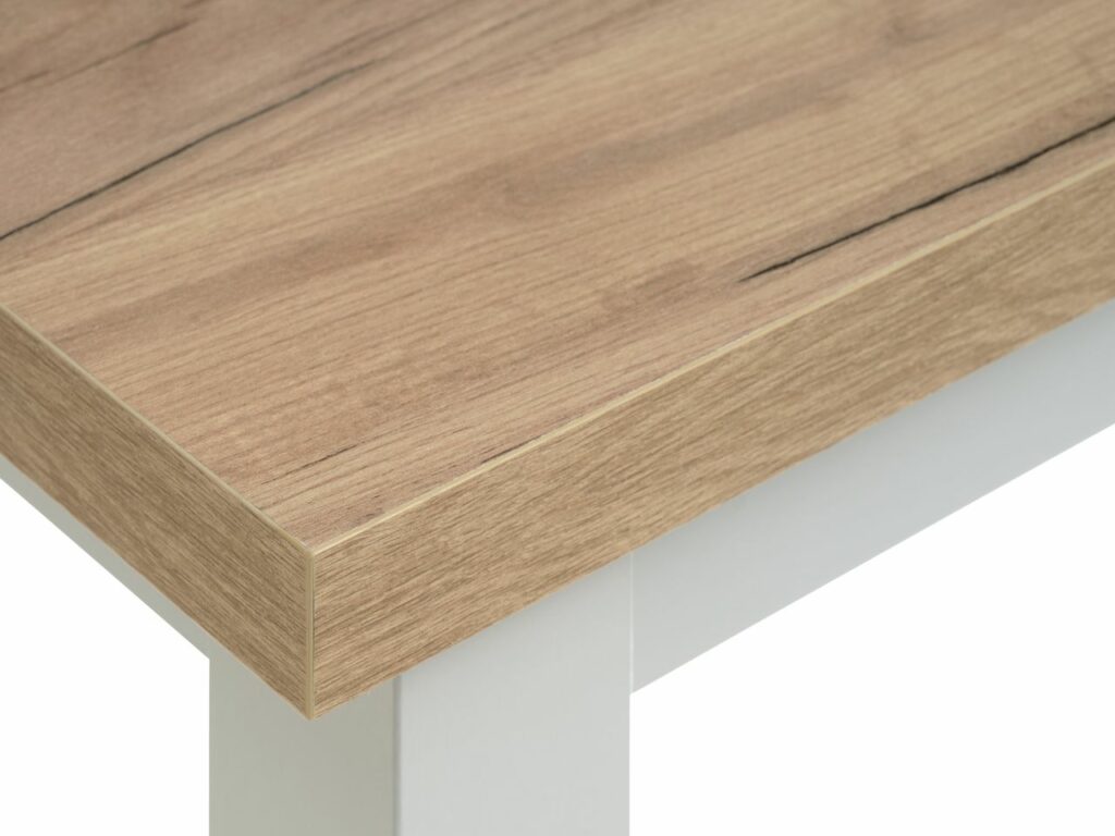 Dining table MARKSKEL 150/193 grey/oak colour - JYSK