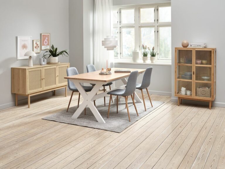 Sideboard HALMSTAD 3 doors polyrattan/oak colour - JYSK