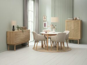 Dining table MARSTRAND D.110/110x200 wh. - JYSK