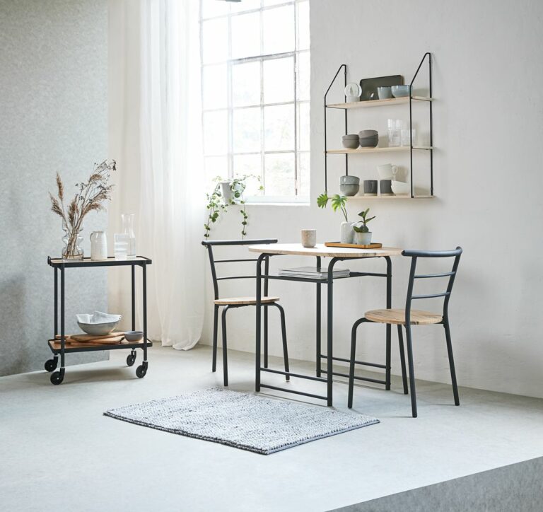 GADSTRUP L92 table + 2 GADSTRUP black/wild natural oak - JYSK