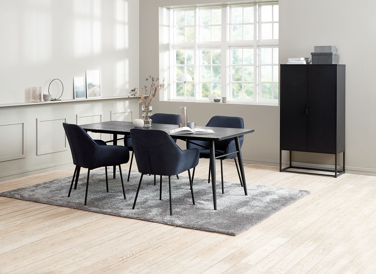 Dining chair HADRUP dark blue/black - JYSK