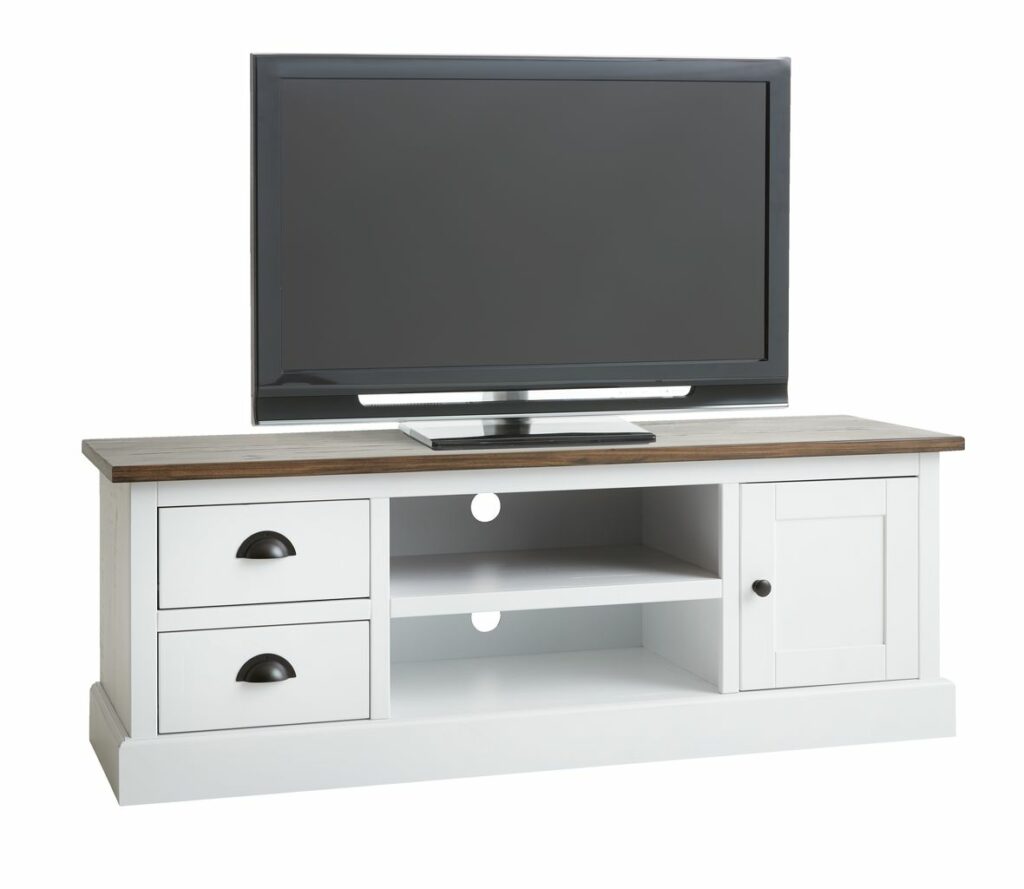 TV bench KALUNDBORG white/brown - JYSK