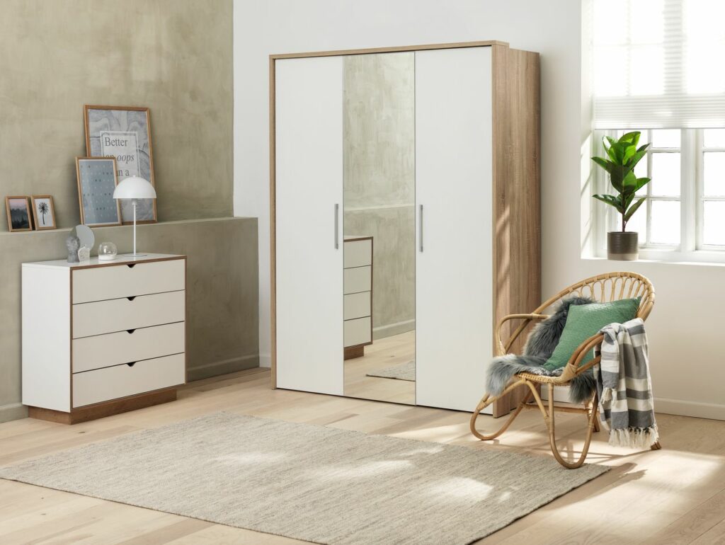 Wardrobe HOU 156x205 white/oak - JYSK