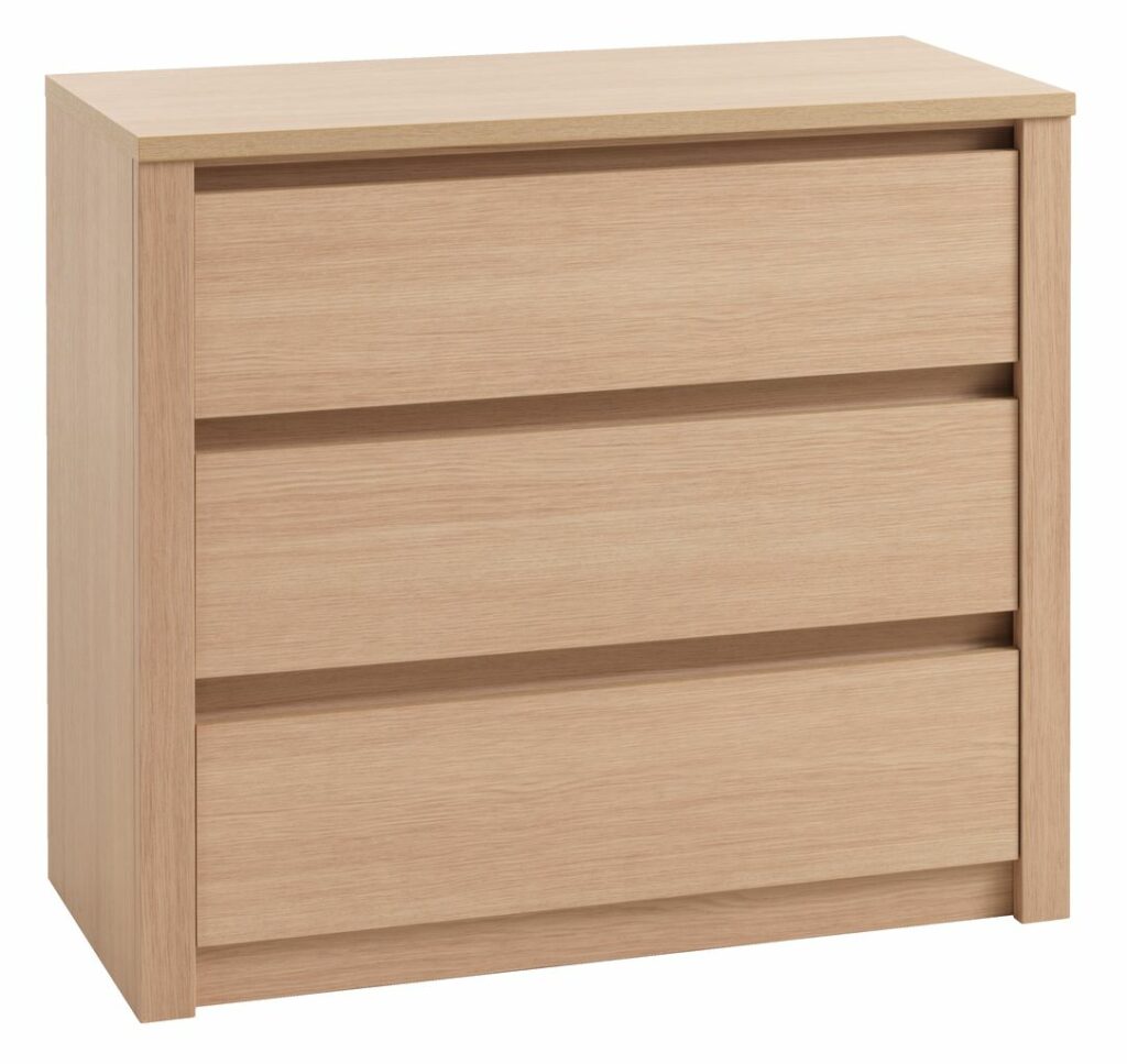 3 drawer chest VEDDE wide light oak - JYSK