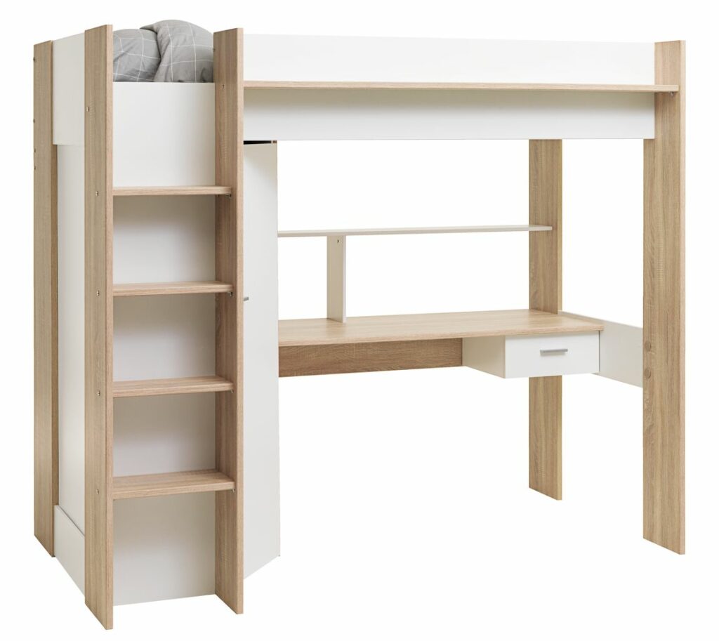 Loft bed ULDAL 90x200 white/oak - JYSK