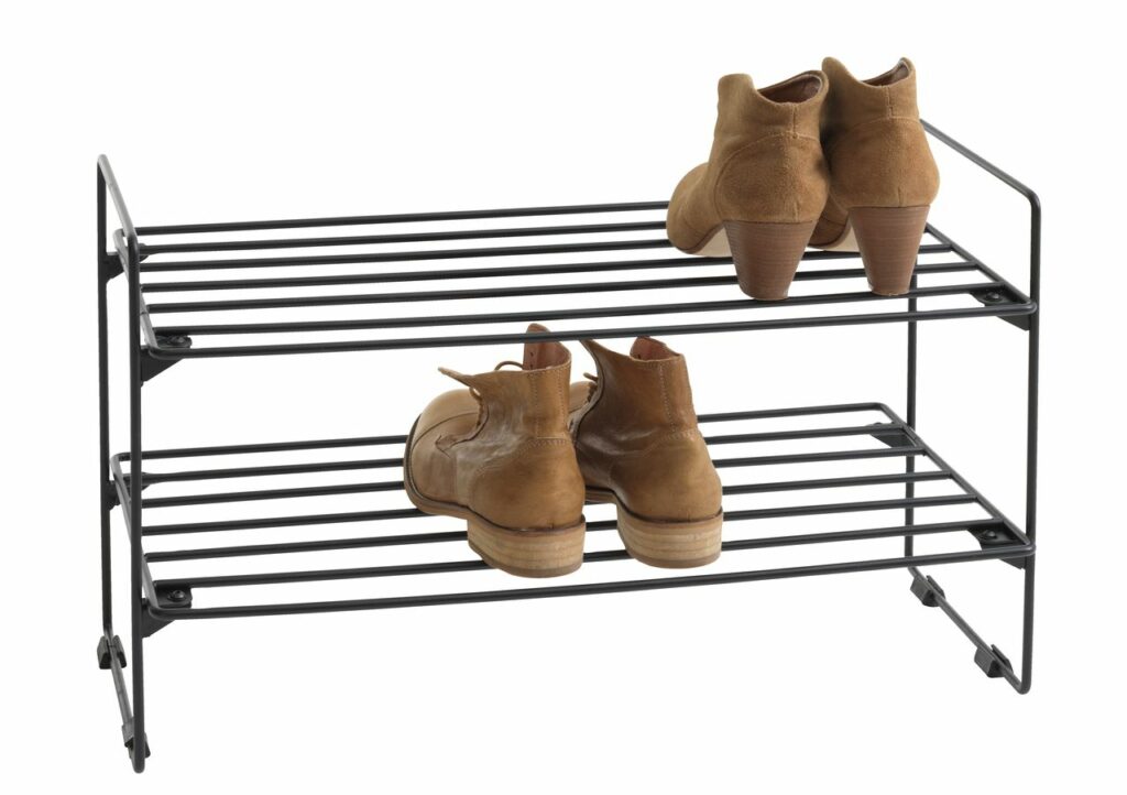 Shoe rack GAMBY 2 shelves black - JYSK