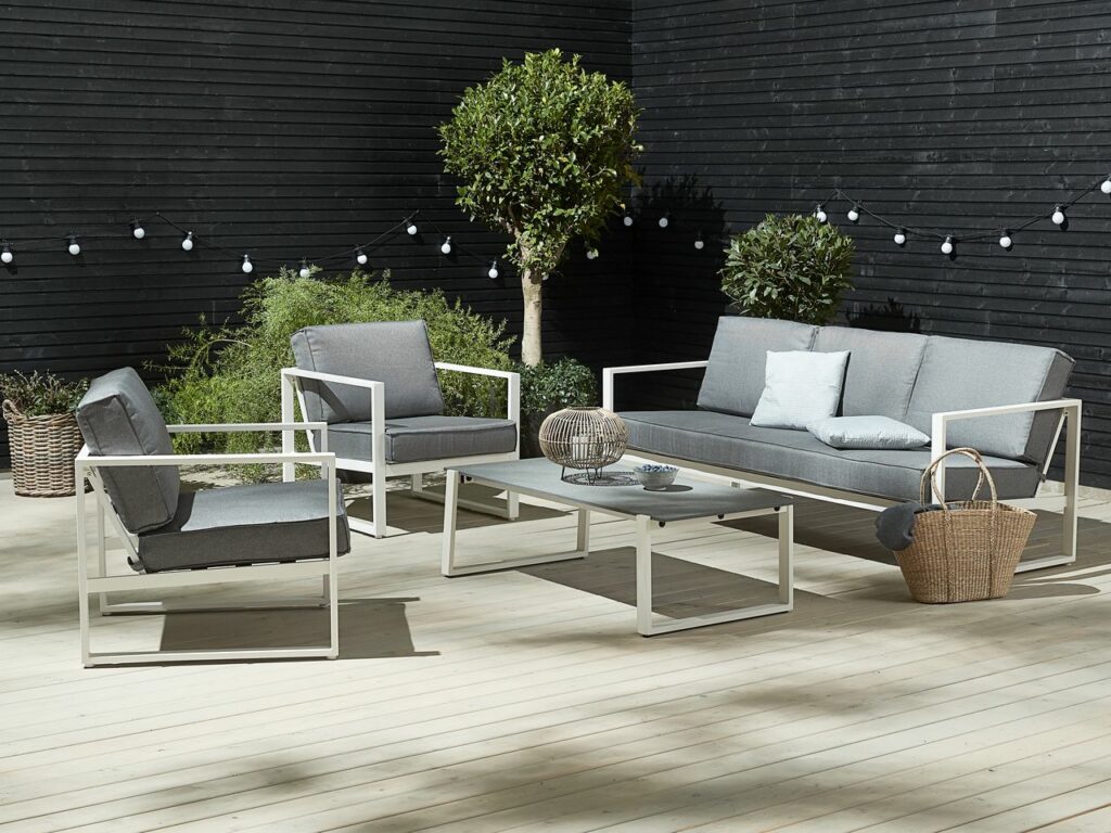 Lounge set VONGE 5 pers. white - JYSK
