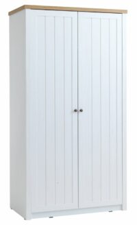 Wardrobe MARKSKEL 112x210 white/oak - JYSK