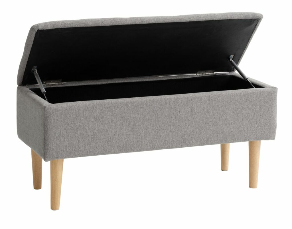 Bench BADSTED w/storage light grey - JYSK