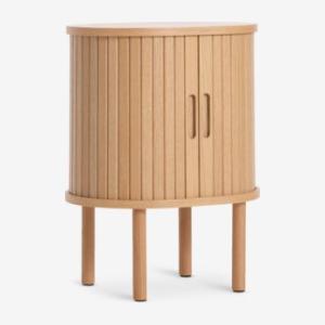 Bedside table LYNGVIG 2 tambour doors natural oak - JYSK