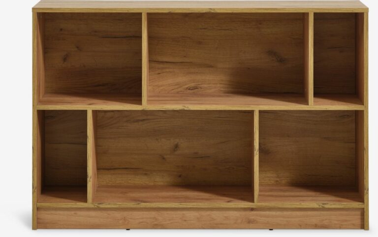 Bookcase MOSBJERG 6 shelves oak colour - JYSK