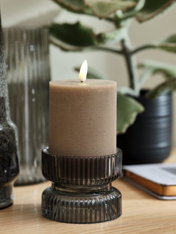 LED pillar candle DANTEO8xH10cm sand - JYSK