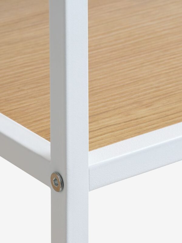 Shelving unit TRAPPEDAL 5 shelves oak color/white - JYSK