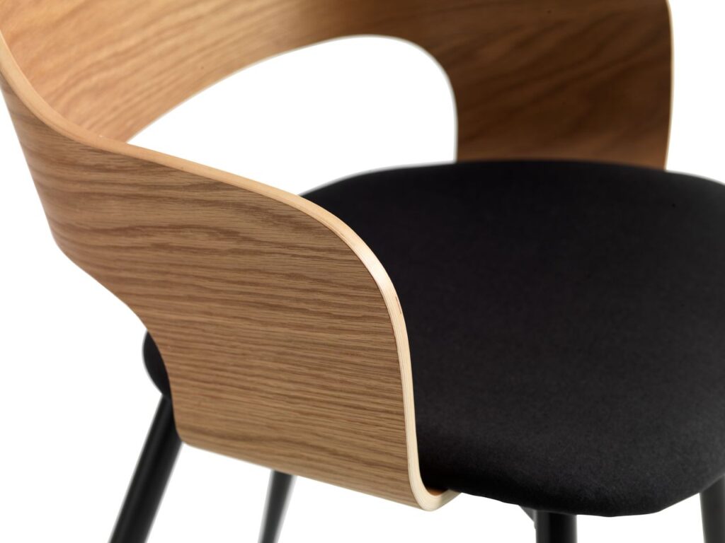 Dining chair HVIDOVRE oak/black - JYSK