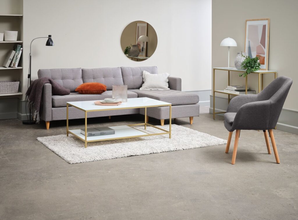 Console table PANDRUP 30x110 white/gold - JYSK