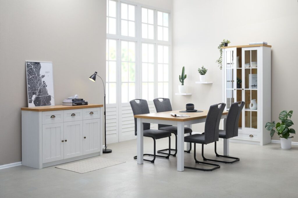 Wardrobe MARKSKEL 162x210 white/oak color - JYSK