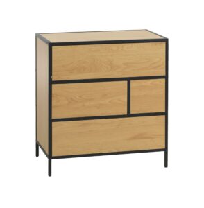 4 drawer chest TRAPPEDAL oak/black - JYSK