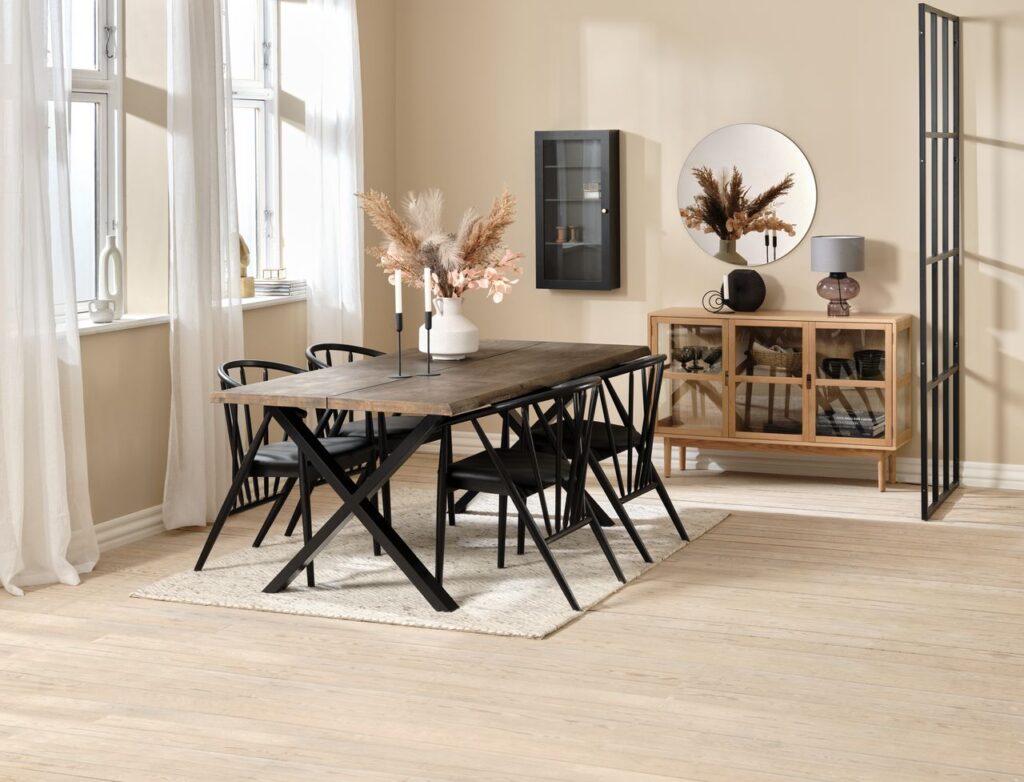 Wall cabinet HASTRUP 1 glass door black - JYSK