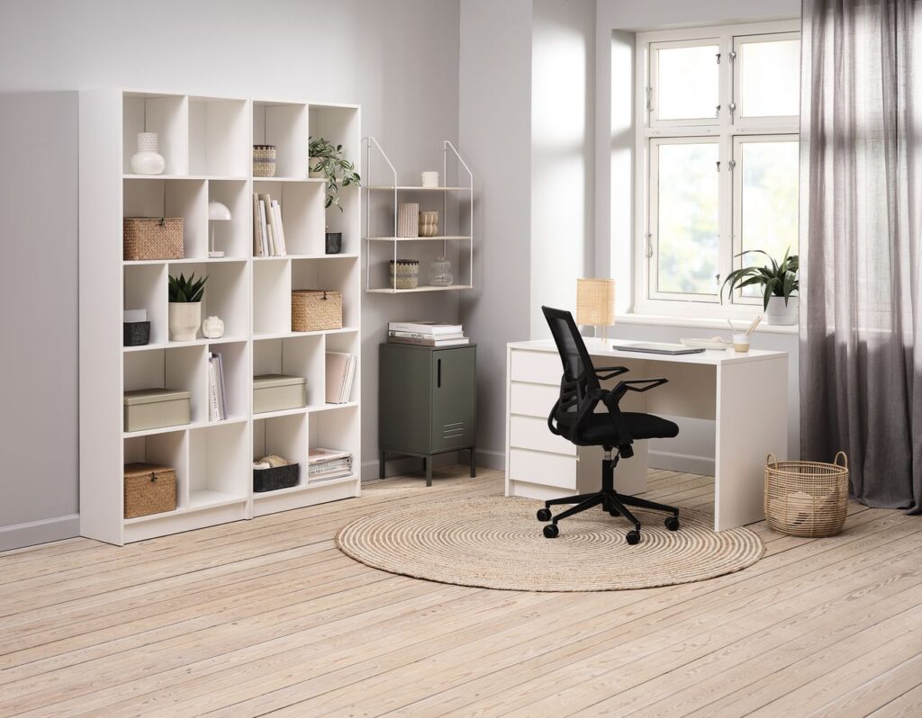 Wall shelf HEJLSMINDE 3 shel. white/nat. - JYSK