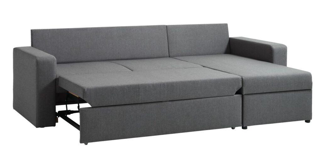 Sofa bed chaise longue VILS light grey - JYSK