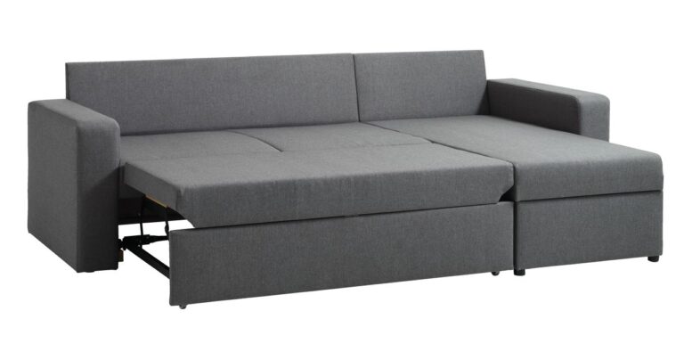 Sofa bed chaise longue VILS light grey - JYSK