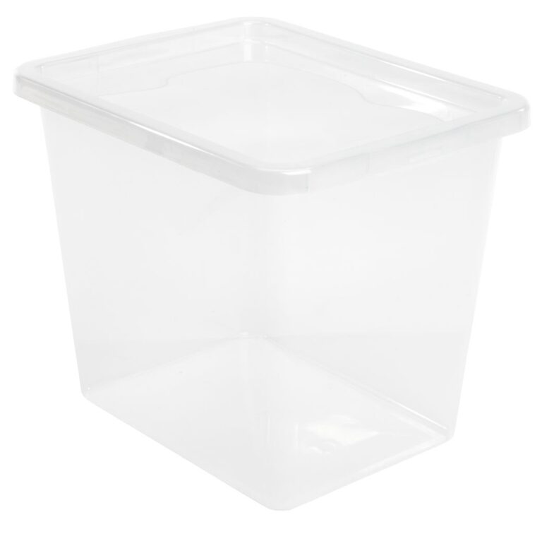 Storage box BASIC BOX 31L w/lid transparent - JYSK